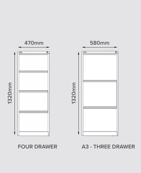 Steelco A3 | 3 Drawer Filing Cabinet – Move Contemporary Furniture